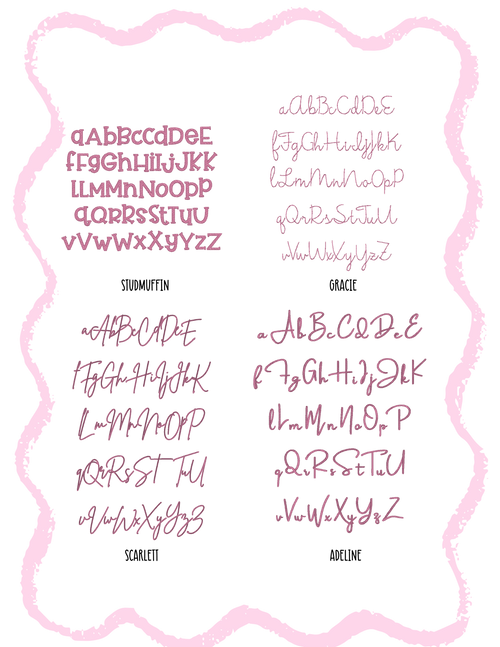Fonts – Milliebug Embroidery and Gifts