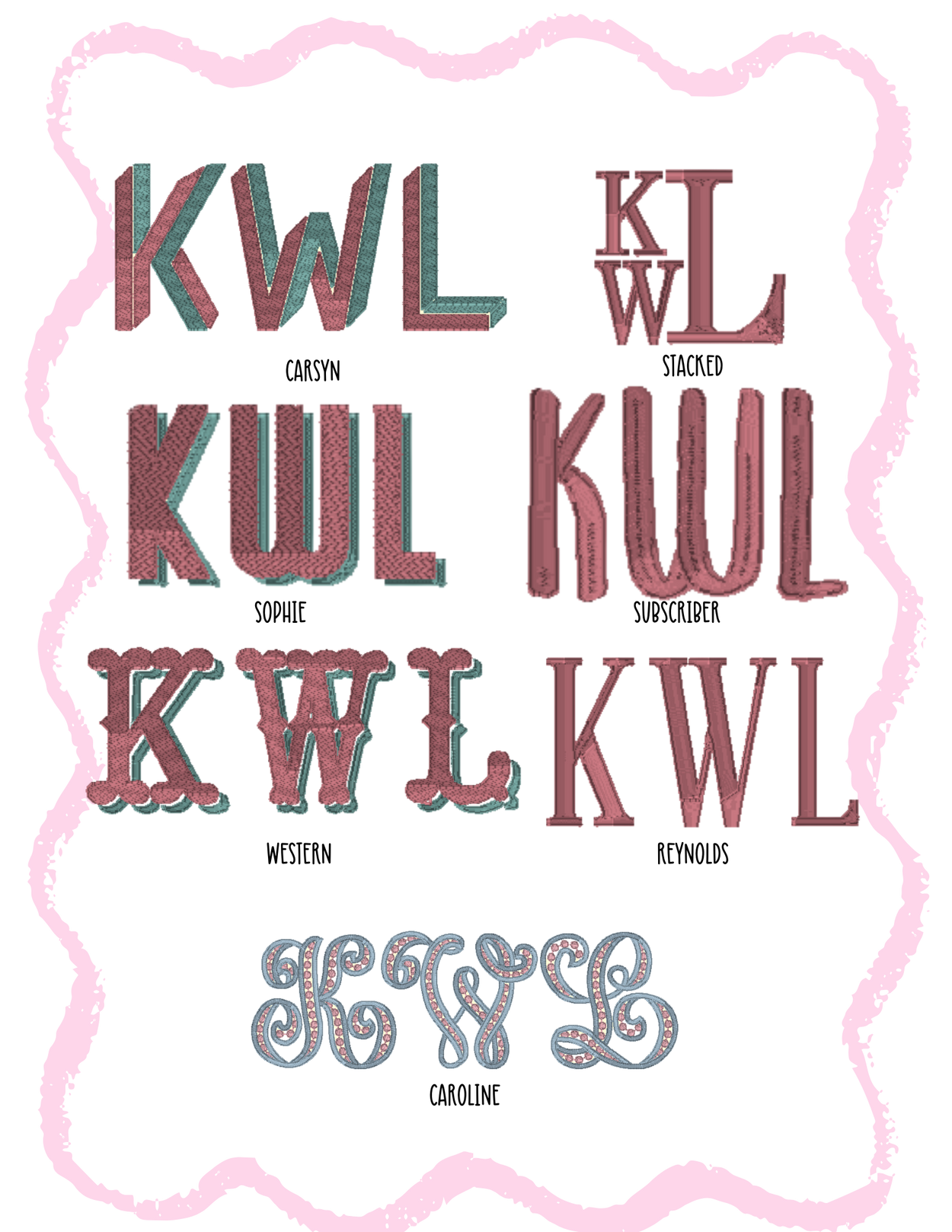 Monograms – Milliebug Embroidery and Gifts